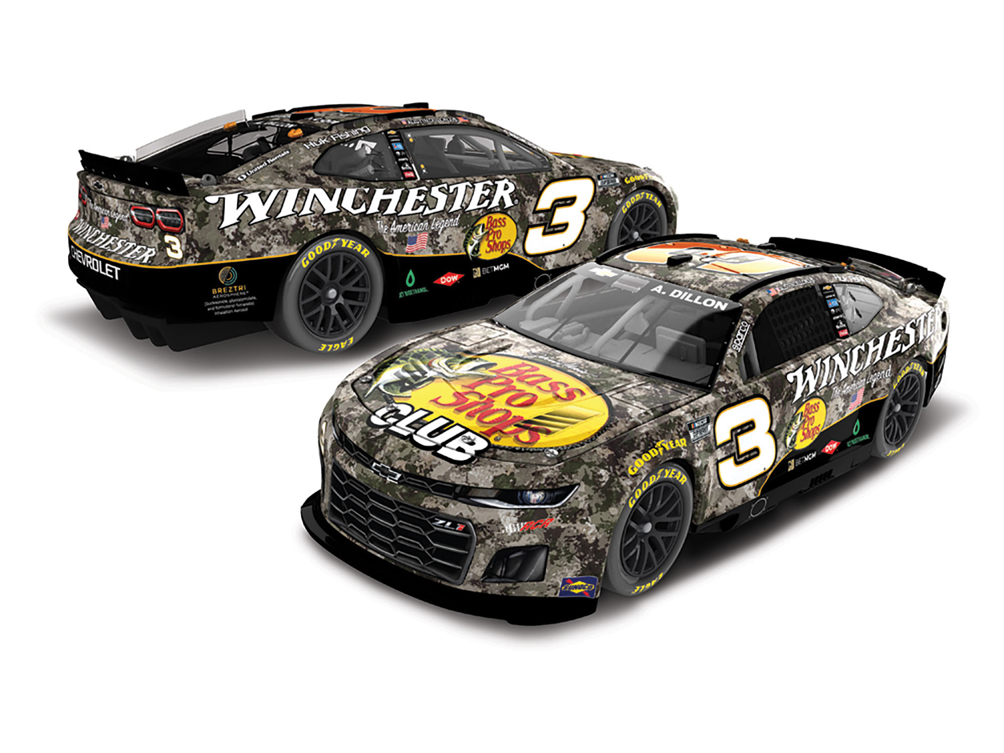 AUSTIN DILLON 2025 BASS PRO SHOPS / WINCHESTER 1:24 ELITE DIECAST